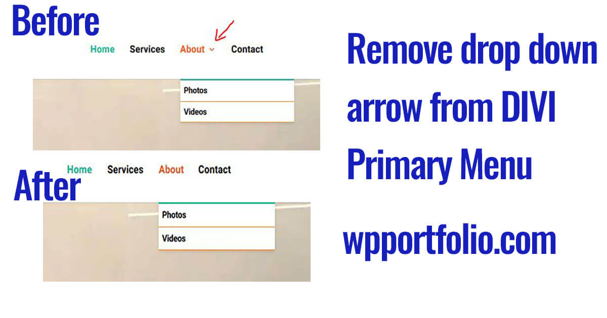 How To Remove The Drop Down Arrow From Your DIVI Primary Menu